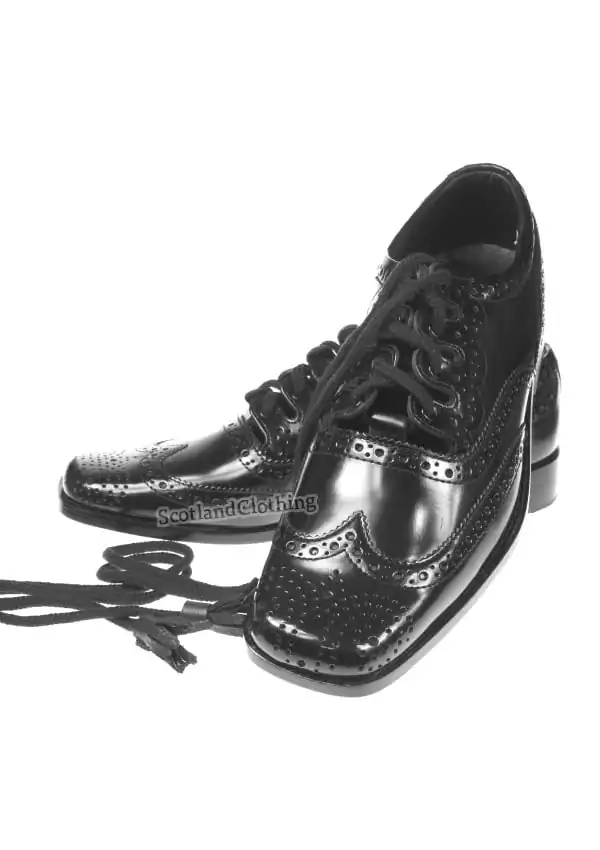 Traditional Scottish Black Ghillie Brogues - SCOTLANDCLOTHING.COM